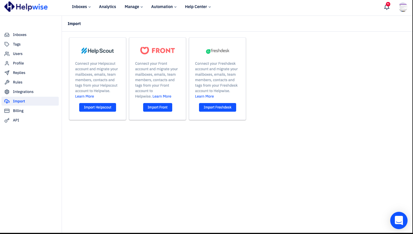How to import Freshdesk account in Helpwise?