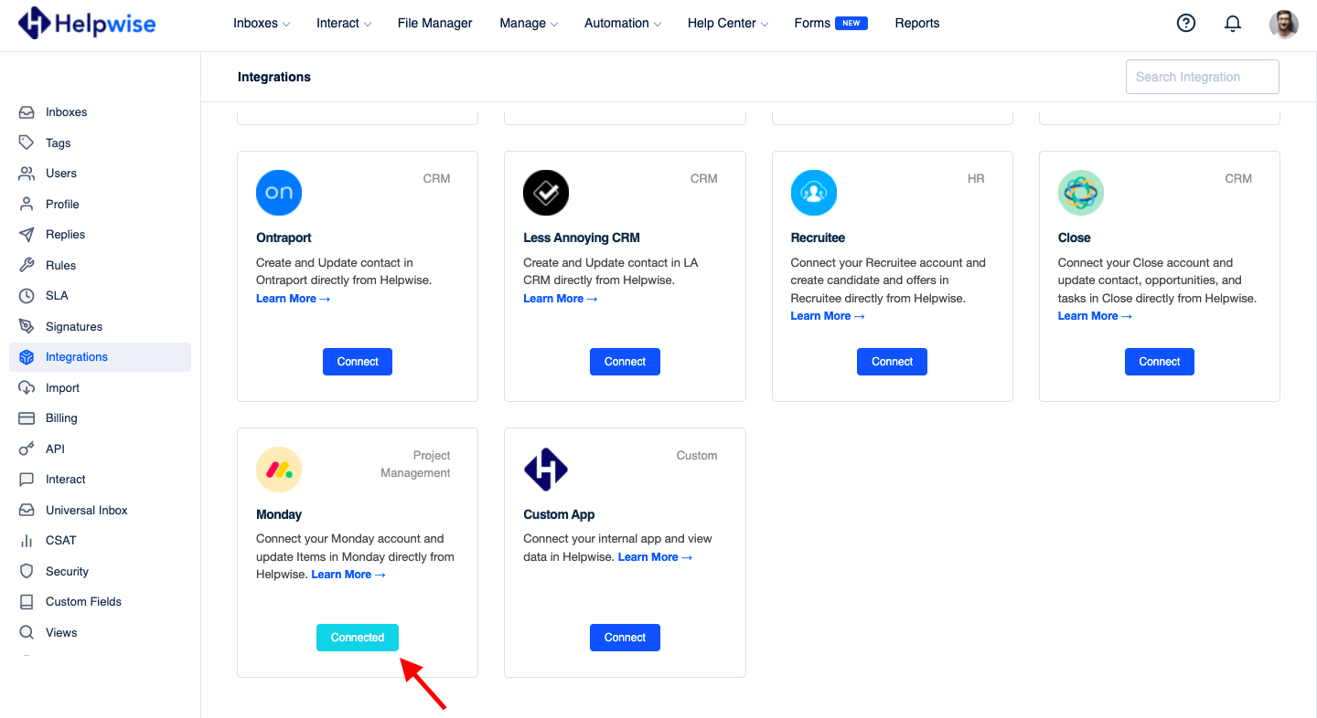 How to integrate Monday with Helpwise?