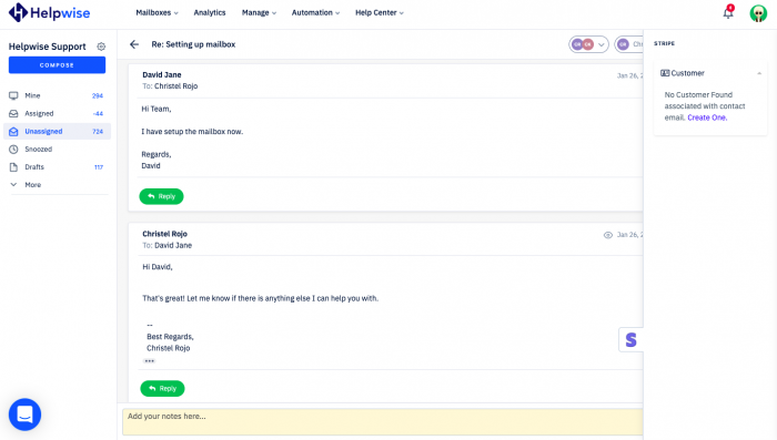 Shared Mailbox Stripe Integration - Helpwise Product Updates Shared Mailbox Stripe Integration - Helpwise Product Updates