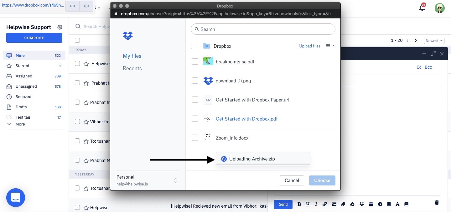 Shared Mailbox Dropbox Integration - Helpwise Product Updates Shared Mailbox Dropbox Integration - Helpwise Product Updates