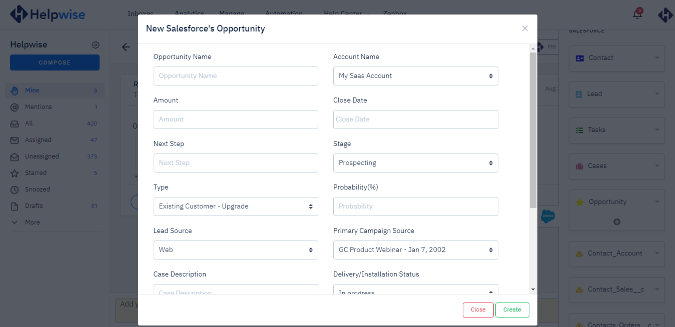 Salesforce CRM integration with Helpwise - Helpwise Product Updates