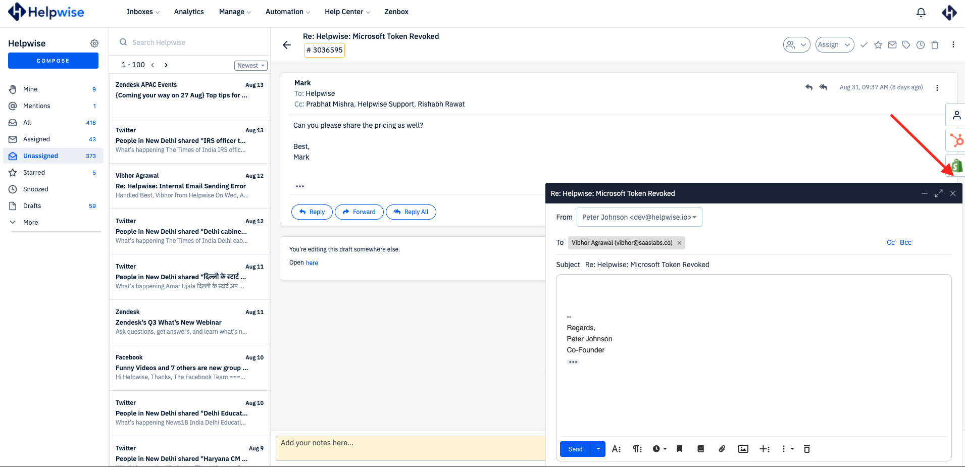 Reply to emails with ease using Pop-out reply - Helpwise Product Updates