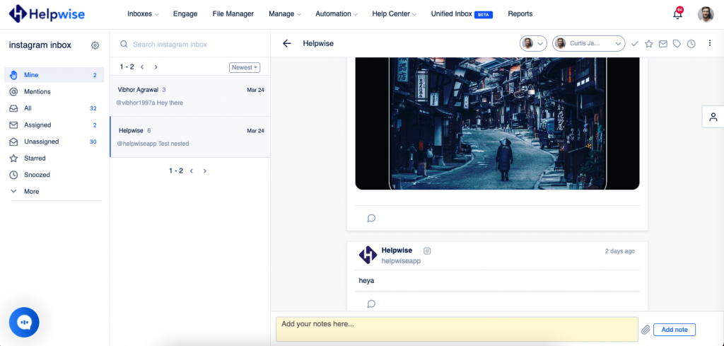 Instagram Shared Inbox For Your Team - Helpwise Product Updates