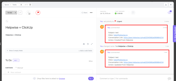 Quickly Skim Through Tasks And Conversations With Clickup Integration