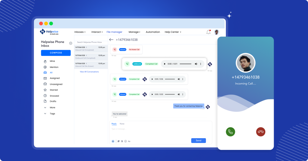 Helpwise Phone Inbox: Seamless Voice-Calling Feature