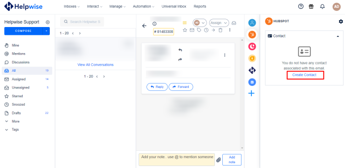 Relevant customer interaction with configurable Hubspot Integration